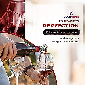 Wine Aerator Pourer - Zombie Head Wine Aerator Pourer Spout for Most Wine Bottles - Stainless Steel Wine Air Aerator for Parties & Events - Mess-Free & Easy to Clean Wine Pourer by Valor Kitchen