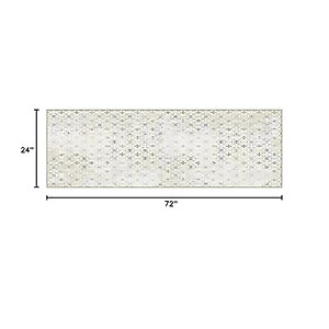 Phantoscope Hallway Runner Rug 2'x6' - Boho Washable Non-Slip Kitchen Rug Runner Ultra-Thin Geometry Distressed Accent Throw Rug for Entryway Laundry Bathroom Bedroom, Teal Floral/Beige