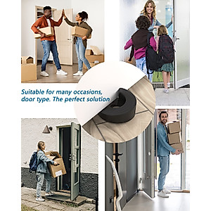 Door Stoppers - Rubber Security Wedge for Bottom of Door on Concrete, Tile, Carpet, Linoleum & Wooden Floor - Spiral Heavy Duty Door Stop - 2 Pack - Black