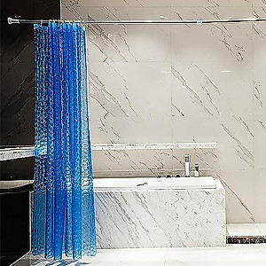 LQFMEHOT EVA Blue Shower Curtain Liner,3D Water Cube 5G Shower Liners with 12 Rustproof Metal Grommets and Weighted Magnets, Waterproof Duty Shower Curtains for Shower Bathroom 72 x 72