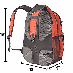 Exos Backpack, (laptop, travel, academics or business) Urban Commuter (Red with Black Trim)