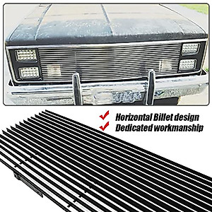 Chrome Grille Grill Insert fits 1981 82 83 84 85 86 1987 Chevy GMC Pickup Suburban Blazer Jimmy Phantom Billet Front Grill Polished (Chrome not cover light)