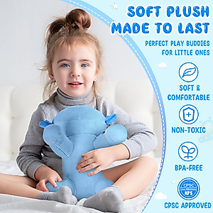 REUCLOTHIM Axolotl Plush Toy,Soft Cute Axolotl Stuffed Animal Plushies,Axolotl Stuffed Animal Toy for Kids, Cute Plushies Axolotl Pillow Doll.Blue