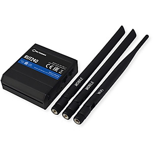 Teltonika RUT2400AU000 Model RUT240 Industrial Cellular Router, Black; for use with All US Carriers (ATT, T-Mobile, Bell, and Verizon); 4G, 3G and 2G Frequencies; WiFi; WAN and LAN Ports