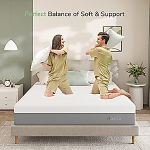 Novilla Full Size Mattress, 12 Inch Gel Memory Foam Mattress in a Box, Foam Mattresses for Cooler Night‘s Sleep & Pressure Relief, Medium Soft Bed Mattresses with Motion Isolation, Vibrant