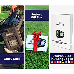 BAMAES Golf Rangefinder with Slope and HD Touchscreen - 650 Yard Range 6X Magnification - Flag Lock & Vibration - USB Rechargeable - Memory Storage - Voice Broadcasting - Professional Distance Finder