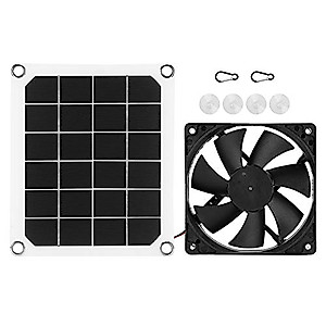 Solar Power Panel Exhaust Fan, Professional 6V 10W Solar Powered Mini Ventilator Outdoor for Greenhouse Chicken House Pet Houses