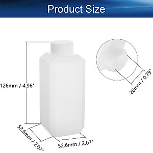 Bettomshin 10Pcs Narrow Mouth HDPE Reagent Bottle, 250mL/8.45oz Square Plastic Lab Chemical Reagent Bottle, Leak Proof, Translucent Sample Sealing Liquid/Solid Storage Container with Caps