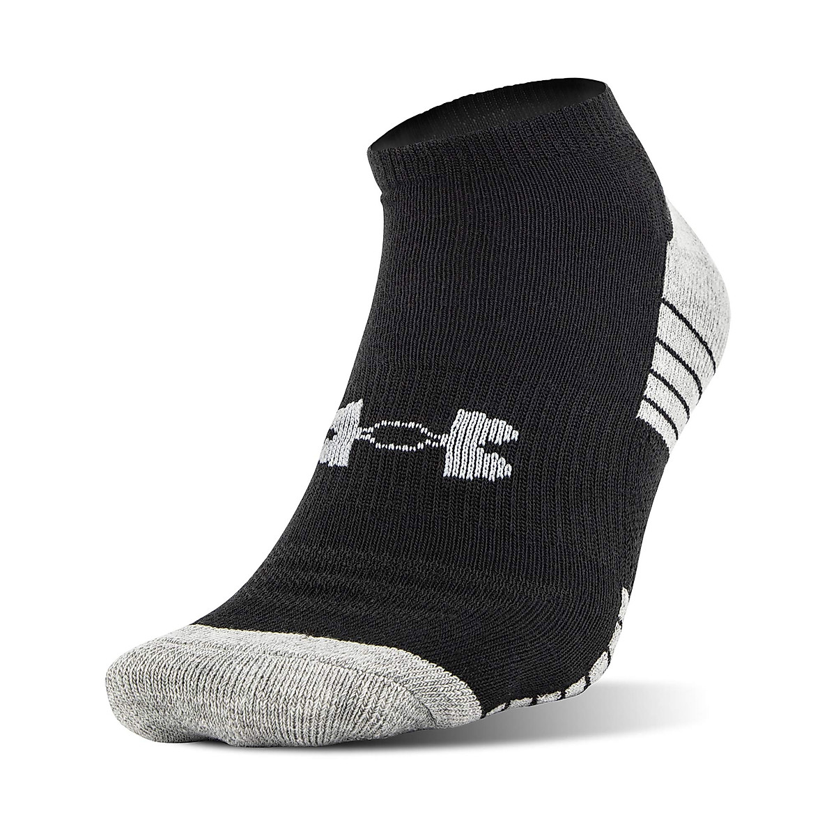 Under Armour Tech No Show Socks 2 Pairs, Black/White Assorted, Medium