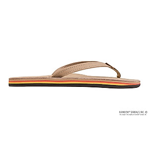 Rainbow Sandals Women's Single Layer Premier Leather Narrow Strap, Sierra Brown/Rainbow, Ladies X-Large / 8.5-9.5 B(M) US