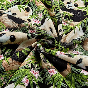 Panda Bears Black, Fabric by the Yard