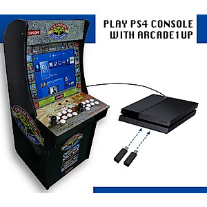 PS4 Fighting Stick for Arcade1Up Cabinet, Play Your PS4 on The Cabinet with Fighting Stick Specially Designed for Arcade1Up and 2 PS4 WL receivers