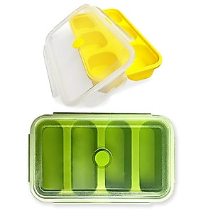 1 Cup SILICONE FREEZER MOLDS with lids, SILICONE STORAGE CONTAINERS, SILICONE MOLDS for Food, Soup Sauce Meal Prep, (BPA Free)