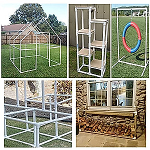 MARRTEUM 1 Inch 3 Way PVC Fitting Furniture Grade Pipe Corner Elbow for Greenhouse Shed / Tent Connection / Garden Support Structure / Storage Frame [Pack of 6]