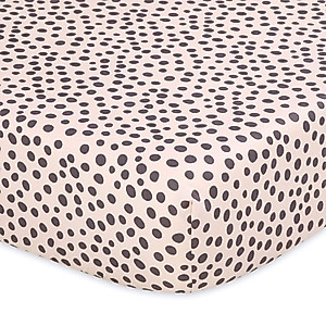 The Peanutshell Fitted Crib Sheet Set for Baby Girls, 2 Pack in Animal Print