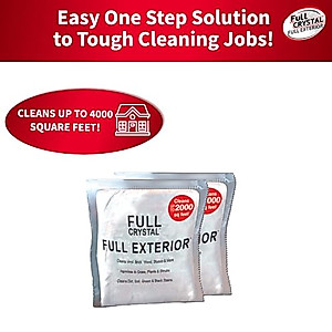 Full Crystal Exterior Refill Kits-Crystal Powder Outdoor Cleaner Packets Non-Toxic, No Scrub, No Rinse Cleaning Solution 8oz. Refill Kit Parent (16oz)