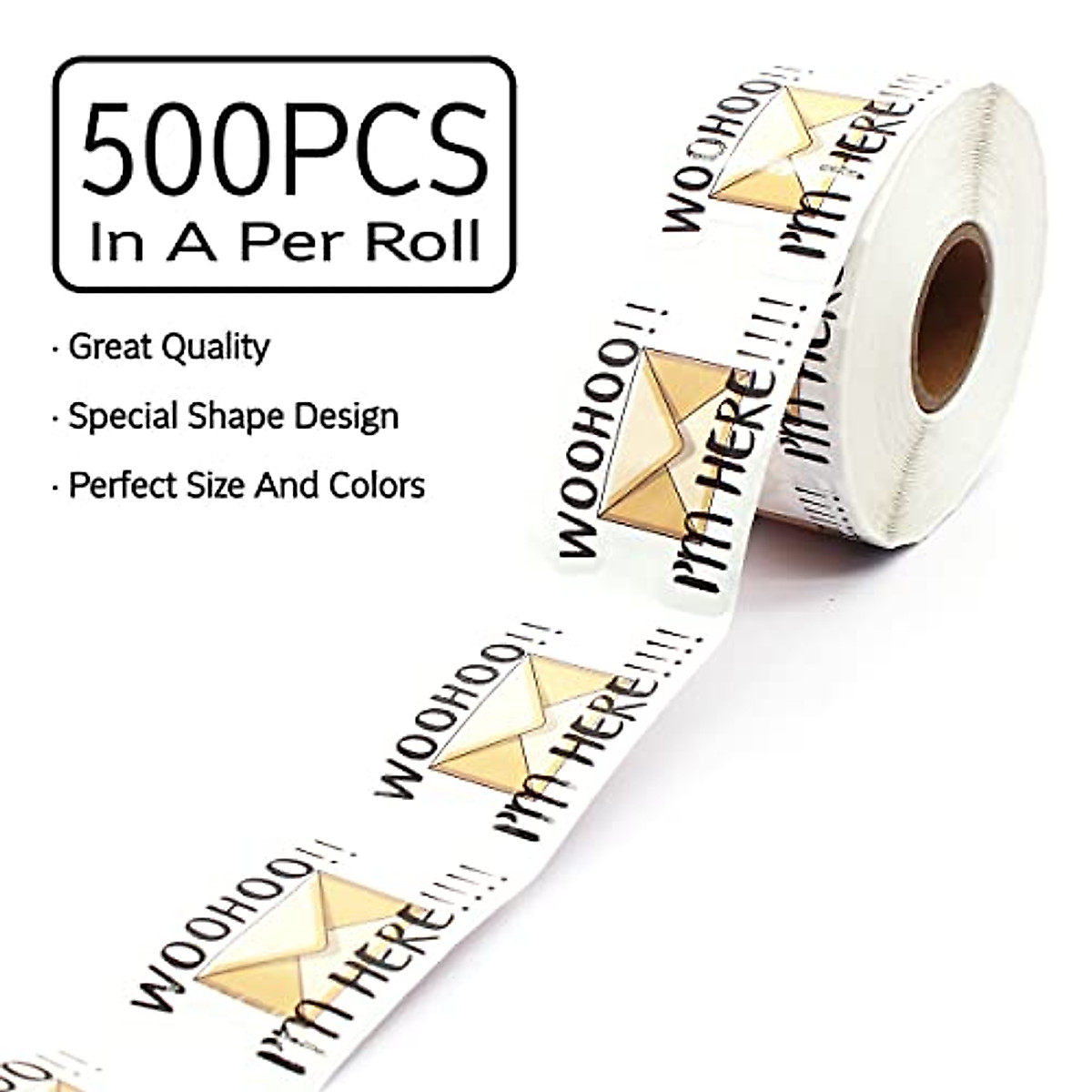 I’m Here Stickers,Mail Stickers,Thank You Stickers,Handmade Stickers,Small Shop Stickers,Envelopes Stickers for Small Business, Online Retailers,Handmade Goods,500 Labels Per Roll