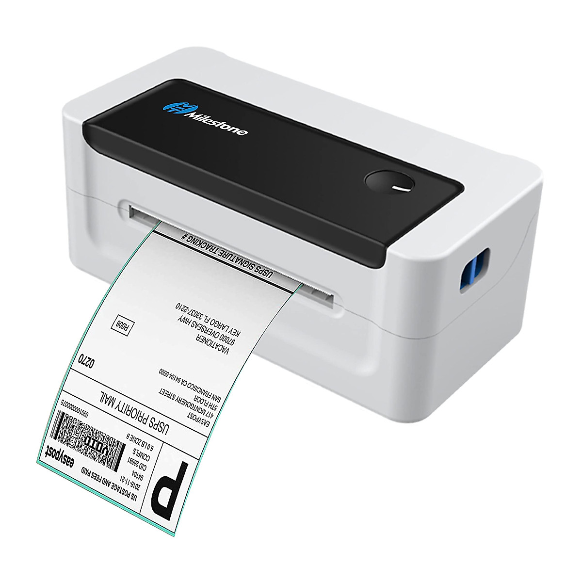 Milestone Shipping Label Printer ,4x6 Desktop Thermal Label Printer for Shipping Packages Small Business, Compatible with USPS,FedEx,Etsy, Shopify,Ebay,Amazon, Compatible Windows and Mac (White)