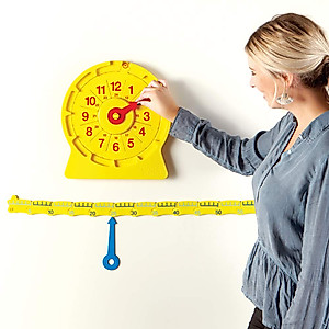 Learning Resources 92905 hand2mind 24 Hour Number Line Clock Classroom Set