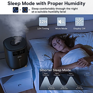 Humidifiers for Bedroom Large Room - Smart 8L Top Fill Cool Mist Humidifiers for Home, Nursery, Baby, Plant with Essential Oil Diffuser, Ultrasonic Air Humidifier with Adjustable 360° Rotation Nozzle