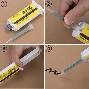 PAGOW 25Pcs 3.3 Inch Epoxy Mixing Nozzle Adhesive Cartridges Gun Applicator Static Mixer Tip for 50ml/1.7oz (1:1/1:2ratio) 16 Element