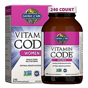 Garden of Life Multivitamin for Women, Vitamin Code Women's Multi, Whole Food, Vitamins, Iron, Folate not Folic Acid, Probiotics, Vegetarian Supplements for Womens Energy, 240 Count