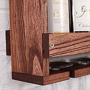 Wine Racks Metal Wine Rack Creative Wine Rack Solid Wood Cup Holder Shelf Goblet Holder Cup Holder Glassware Rack Plug-in Wine Rack Brown (Size : 45 * 9 * 25cm)