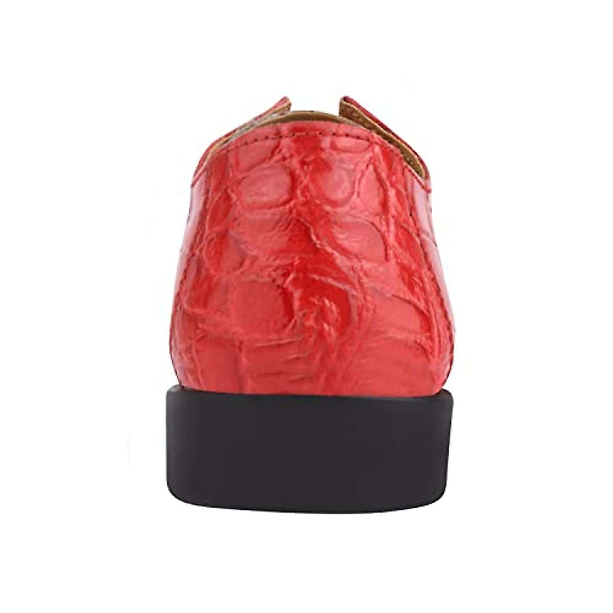 LIBERTYZENO Boys Alligator Print Genuine Leather Kids Formal Dress Shoes for Easter Gift 601 Red 8 Toddler