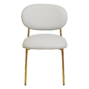 Tov Furniture McKenzie Light Grey Vegan Leather Stackable Dining Chair - Set of 2