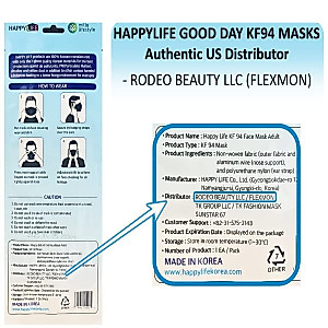 (Pack of 20) (10PCS BLACK,10PCS WHITE Combo set) [Good day] Premium 3D Disposable BLACK AND WHITE KF94 Face Mask, Protective Covering Dust Mask, Individual Packs, Made in Korea.