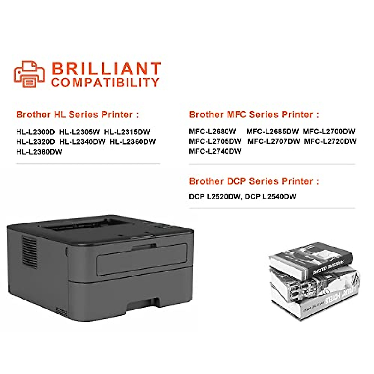 Juyudow Compatible TN-660 Toner Cartridge Replacement for Brother TN660 TN630 TN-630 High Yield for HL-L2300D HL-L2380DW HL-L2320D DCP-L2540DW MFC-L2700DW MFC-L2685DW Printer (2 Packs, Black)