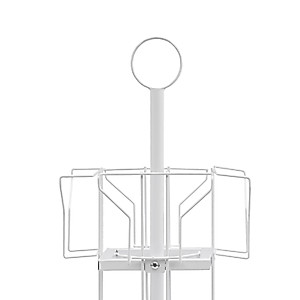 QUEMARQUE Greeting Card Display Stand, 3-Tier 12 Pockets Metal Postcard Display Rack Postcard Rack Retail Display Rack for Stickers Showcase (WHITE)