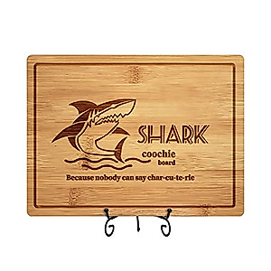 Shark Cootie Charcuterie Board,Personalized Charcuterie Board,Laser Engraved Bamboo Cutting Board,Funny Charcuterie Board for Meat and Cheese (E, 11‘’)