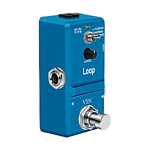 VSN Looper Pedal Electric Guitar Effect Looping Record for 10 Minutes and Mini Size Loops 3 Mode TF Card Transmission Port
