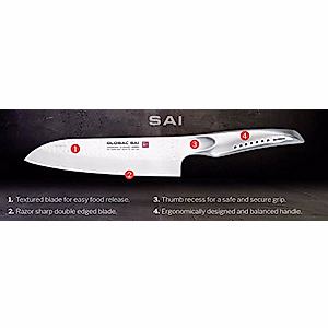 Global SAI-M02, SAI 6 inch Utility Knife, Stainless Steel