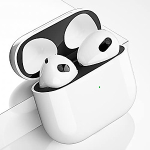 Johncase 2 Sets Dust Guard Sticker Compatible with AirPods Cases 3rd Generation (Black)