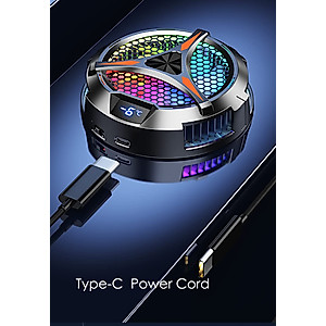 TEESSO iPad Cooler, Upgrated 3.9 inch Diameter Magnetic Tablet Cooler, ipad Cooling pad Phone Cooling Fan 27W Power Driver, Temperature Display Radiator for iPhone iPad Portable Laptop Cooler