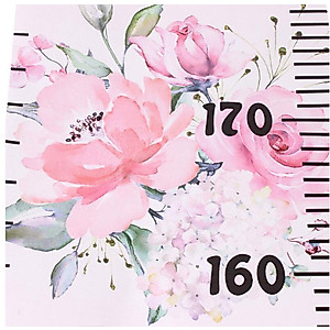 1PCS 8'' x 79'' Kids Baby Growth Chart Ruler Roll-Up Removable Canvas Wall Ruler Height Measure Chart Flower Painting Hanging Rulers Wall Room Decoration for Girls Boys Toddlers