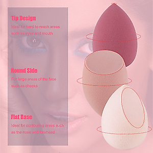 4 Pcs Makeup Sponge Set, Foundation Multi-colored Beauty Blender Sponge Storage Case, Makeup Sponge with Holder, Flawless for Cream, Liquid Foundation & Powder Application, Super Soft Latex Free