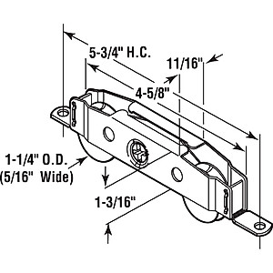 Prime-Line D 1607 Wheel Roller Assembly, Single Unit, Steel – Tandem Wheels, Steel Ball Bearings, Fully Adjustable (Single Pack)