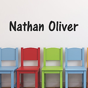 Boys Nursery Personalized Custom Name Vinyl Wall Art Decal Sticker 28" W, Boy Name Decal, Boys Name, Nursery Name, Boys Name Decor Wall Decals, Boy's Bedroom Decor, Plus Free 12" Hello Door Decal