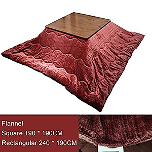 MEINAISEN Kotatsu Table Set, Japanese Heated Table with Kotatsu Futon, Low Coffee Table in Living Room Winter Heating Multifunctional Table for Four Seasons (Metal : Red, Size : 75 * 75 * 40cm)