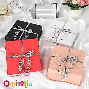 OMISELIO Silver Ribbon, 500 Yard Premium Silver Curling Ribbon, Metallic Shiny Curling Ribbon for Gift Wrapping, Balloon Ribbon, Balloon String, Curly Ribbon, 3/16" Ribbon for Birthday, Christmas