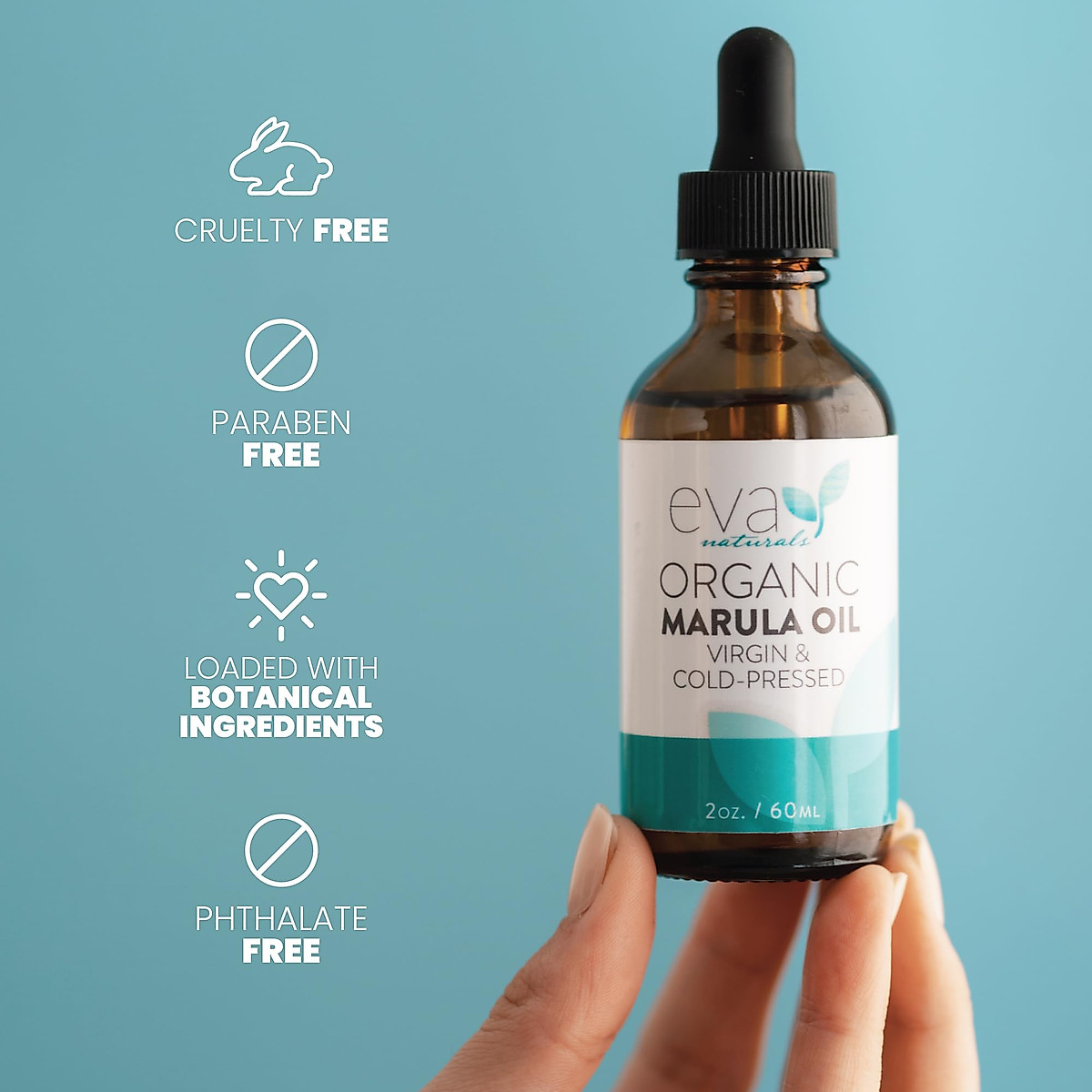 Organic Marula Oil for Face and Hair, 100% Virgin Moisturizing Beauty Oil - Cold Pressed, Natural Anti-Aging Formula - Non-greasy, Unrefined, Rich in Omegas & Antioxidants - 2oz.