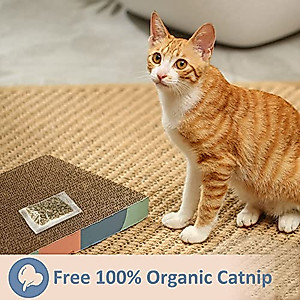 WDTKPTXL Cat Scratcher Cardboard Cat Scratch Pad Reversible Cat Scratching Mat for Indoor Cats with Catnip