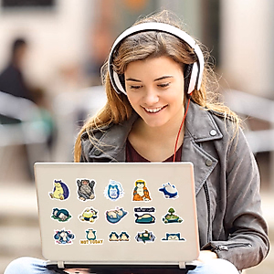 52Pcs Cute Anime Stickers Pack, Cartoon Aesthetic Vinyl Waterproof Sticker Decals for Water Bottle,Laptop,Phone,Hard Hat,Skateboard,Scrapbooking,Bumper for Kids Teens Adults