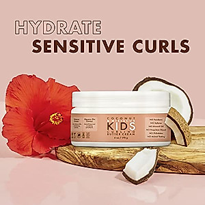SheaMoisture Curling Styling Cream For Curl Definition Coconut & Hibiscus Curl and Detangle Kids Hair 6 oz