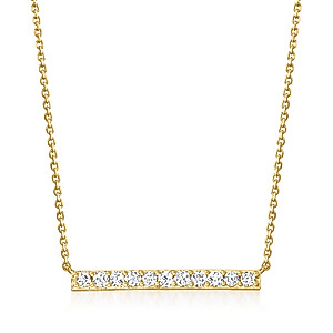 Ross-Simons 0.50 ct. t.w. Diamond Bar Necklace in 18kt Gold Over Sterling. 16 inches