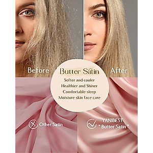 Yanibest Satin Pillowcase, Silk Pillow Cases for Hair and Skin with Zipper, Queen Pillow Cases Set of 2 for 20"x30", Exquisite Packaging for Women Men