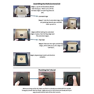 *New* One Earth ''Recycle ONLY'' Printed Cardboard Box Set: Box + Lid + Trash Bag Set (Recycle Only Print), Quantity = 10 Sets,Green